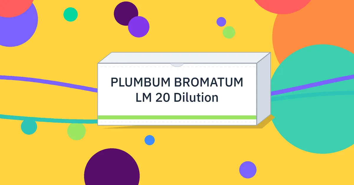 Symbolbild: Packung mit der Aufschrift PLUMBUM BROMATUM LM 20 Dilution (PZN 13039848) – Verfügbarkeit und Bezug in Apotheken in Frankfurt am Main