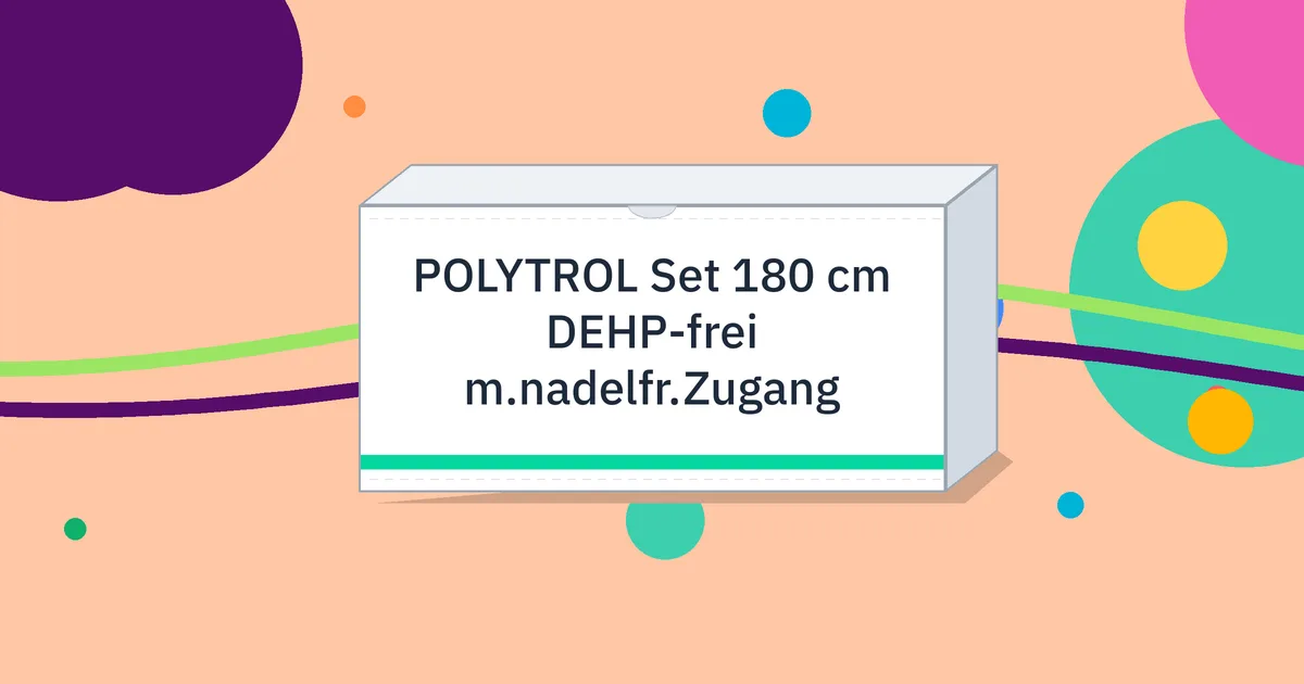 Symbolbild: Packung mit der Aufschrift POLYTROL Set 180 cm DEHP-frei m.nadelfr.Zugang (PZN 18016674) – Verfügbarkeit und Bezug in Apotheken in Frankfurt am Main