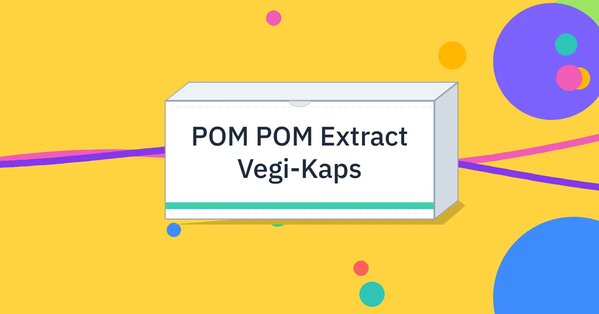 Symbolbild: Packung mit der Aufschrift POM POM Extract Vegi-Kaps (PZN 06432568) – Verfügbarkeit und Bezug in Apotheken in Frankfurt am Main