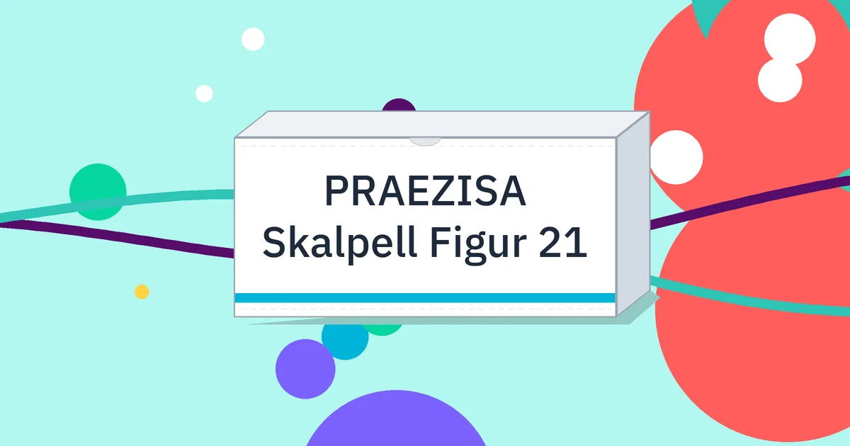 Symbolbild: Packung mit der Aufschrift PRAEZISA Skalpell Figur 21 (PZN 09619847) – Verfügbarkeit und Bezug in Apotheken in Frankfurt am Main