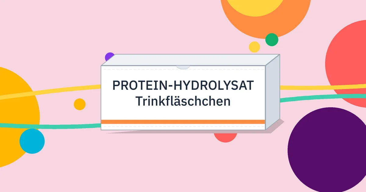 Symbolbild: Packung mit der Aufschrift PROTEIN-HYDROLYSAT Trinkfläschchen (PZN 13973690) – Verfügbarkeit und Bezug in Apotheken in Frankfurt am Main