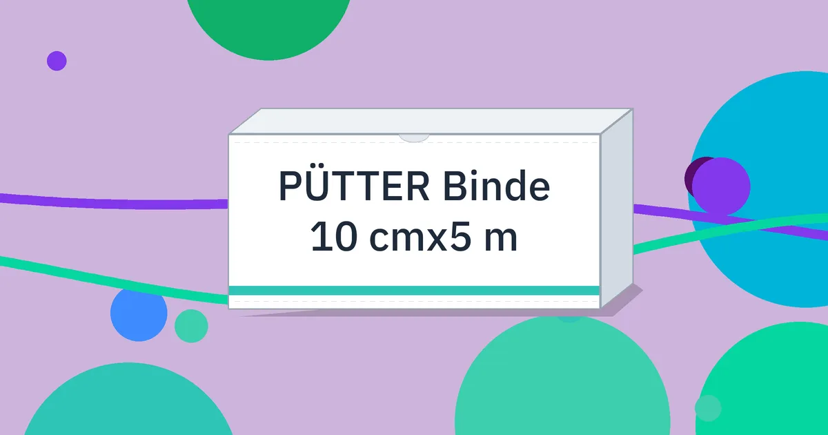 Symbolbild: Packung mit der Aufschrift PÜTTER Binde 10 cmx5 m (PZN 18334374) – Verfügbarkeit und Bezug in Apotheken in Frankfurt am Main