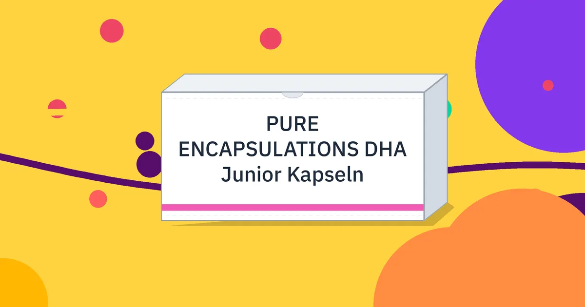 Symbolbild: Packung mit der Aufschrift PURE ENCAPSULATIONS DHA Junior Kapseln (PZN 02260171) – Verfügbarkeit und Bezug in Apotheken in Frankfurt am Main