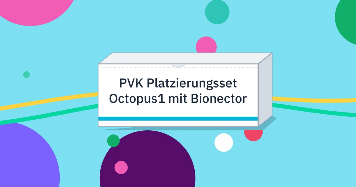 Symbolbild: Packung mit der Aufschrift PVK Platzierungsset Octopus1 mit Bionector (PZN 16615471) – Verfügbarkeit und Bezug in Apotheken in Frankfurt am Main