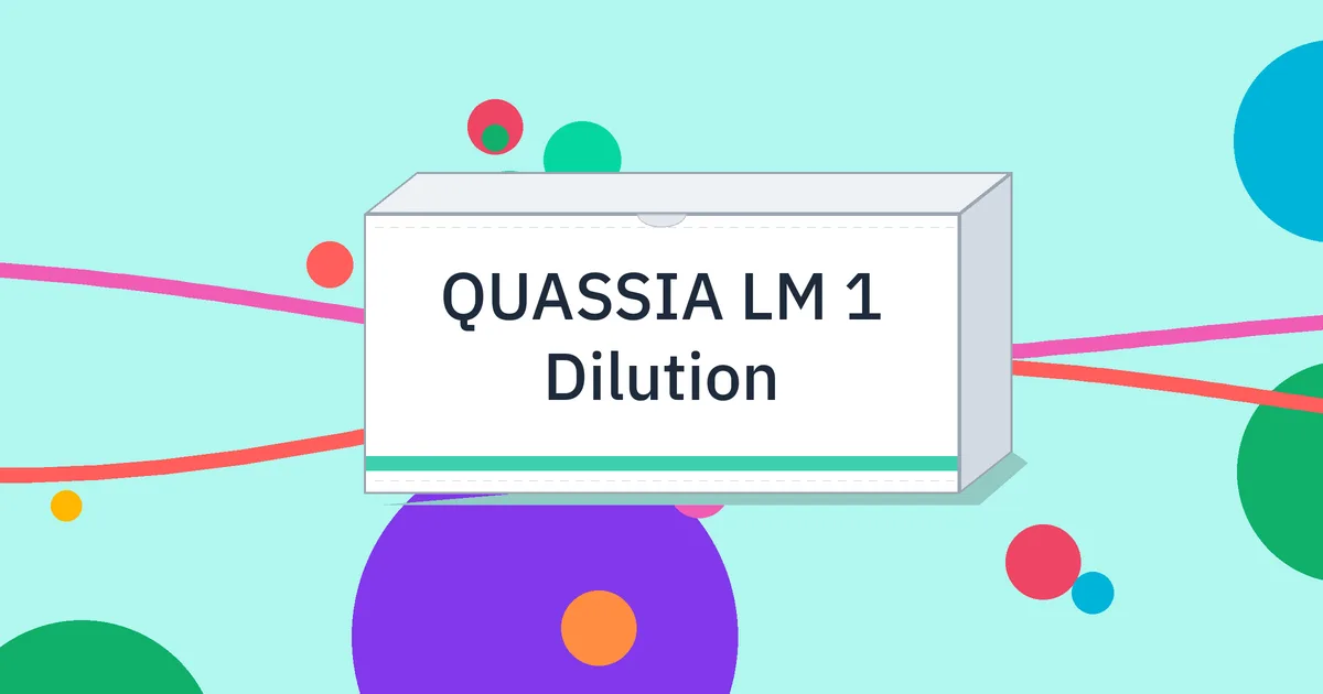 Symbolbild: Packung mit der Aufschrift QUASSIA LM 1 Dilution (PZN 13673060) – Verfügbarkeit und Bezug in Apotheken in Frankfurt am Main