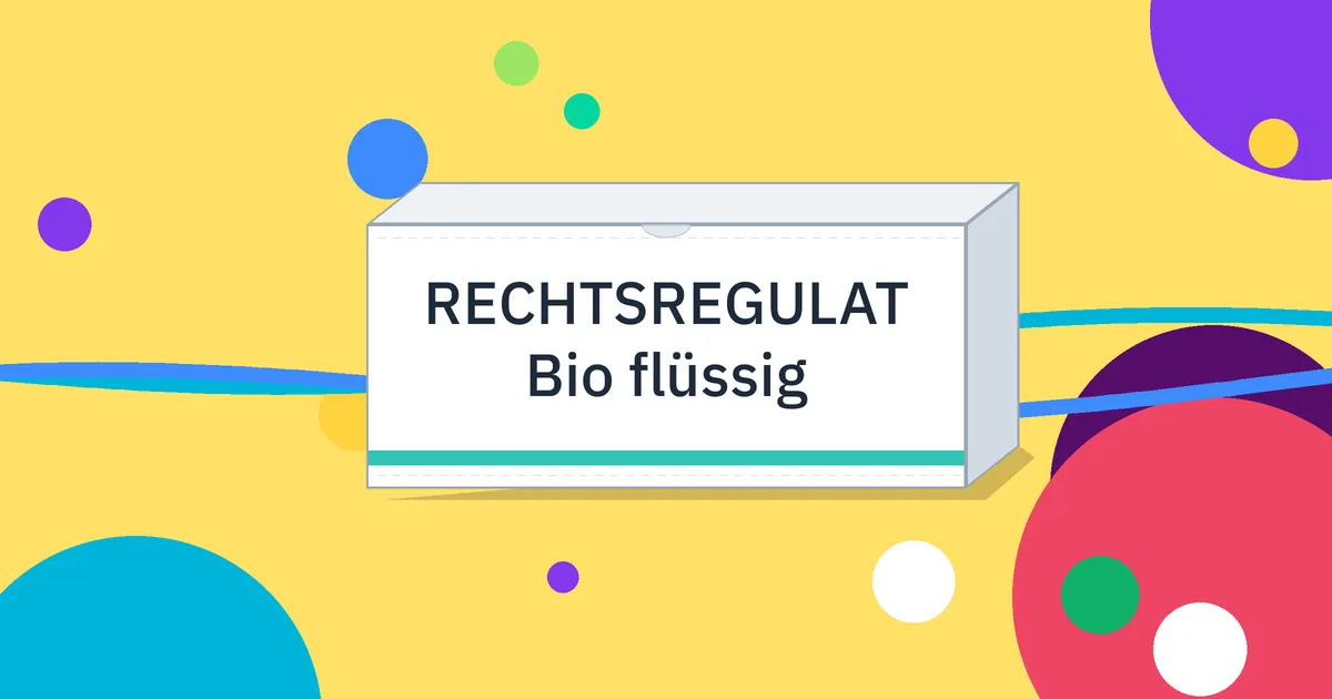 Symbolbild: Packung mit der Aufschrift RECHTSREGULAT Bio flüssig (PZN 19843439) – Verfügbarkeit und Bezug in Apotheken in Frankfurt am Main