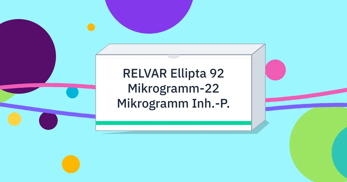 Symbolbild: Packung mit der Aufschrift RELVAR Ellipta 92 Mikrogramm-22 Mikrogramm Inh.-P. (PZN 02359981) – Verfügbarkeit und Bezug in Apotheken in Frankfurt am Main