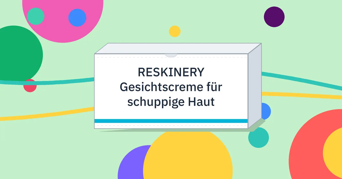 Symbolbild: Packung mit der Aufschrift RESKINERY Gesichtscreme für schuppige Haut (PZN 20099012) – Verfügbarkeit und Bezug in Apotheken in Frankfurt am Main