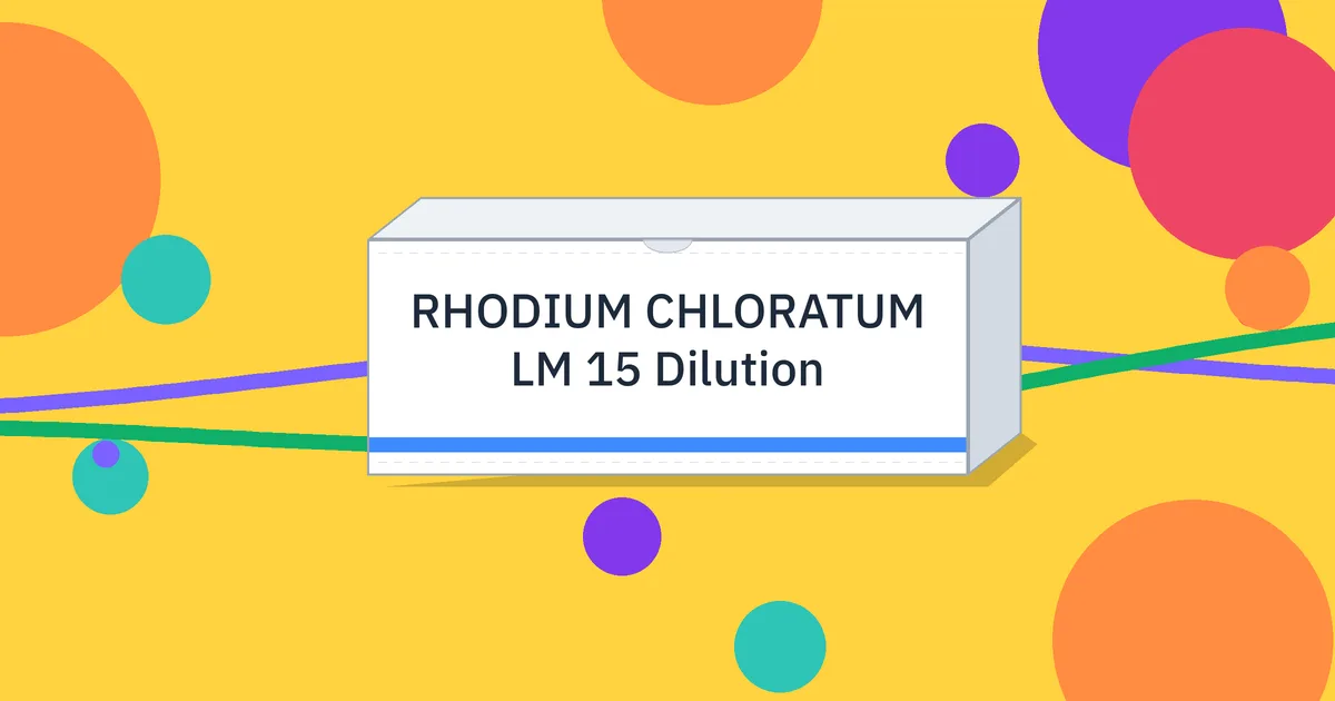 Symbolbild: Packung mit der Aufschrift RHODIUM CHLORATUM LM 15 Dilution (PZN 13049976) – Verfügbarkeit und Bezug in Apotheken in Frankfurt am Main