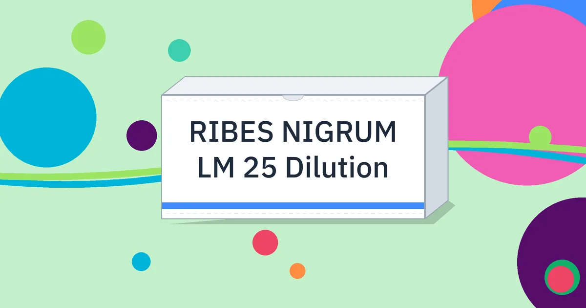 Symbolbild: Packung mit der Aufschrift RIBES NIGRUM LM 25 Dilution (PZN 13679105) – Verfügbarkeit und Bezug in Apotheken in Frankfurt am Main