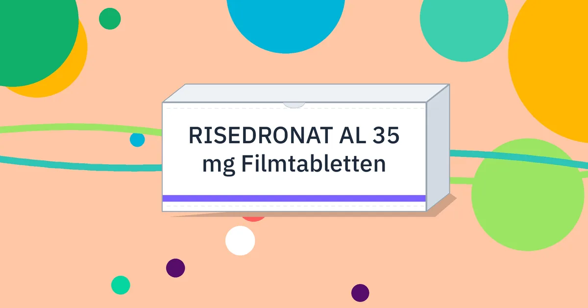 Symbolbild: Packung mit der Aufschrift RISEDRONAT AL 35 mg Filmtabletten (PZN 20302418) – Verfügbarkeit und Bezug in Apotheken in Frankfurt am Main