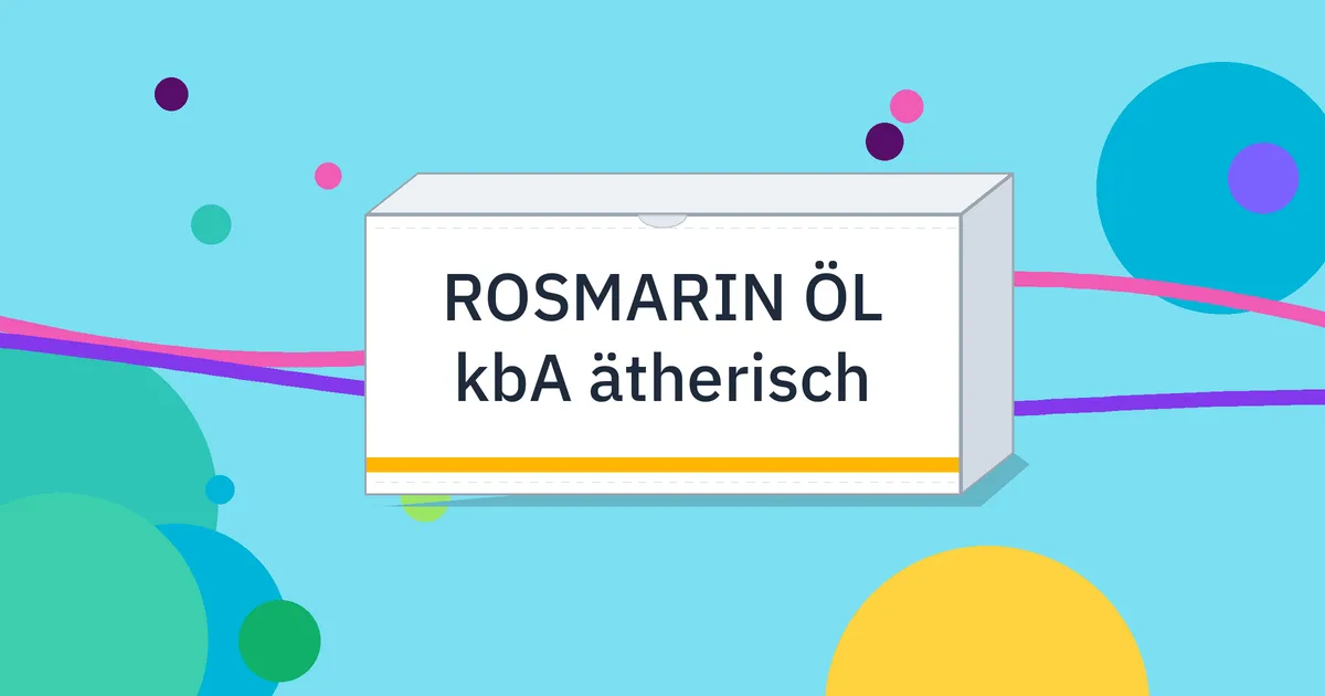 Symbolbild: Packung mit der Aufschrift ROSMARIN ÖL kbA ätherisch (PZN 00721805) – Verfügbarkeit und Bezug in Apotheken in Frankfurt am Main