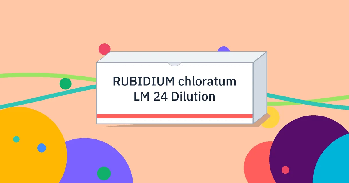 Symbolbild: Packung mit der Aufschrift RUBIDIUM chloratum LM 24 Dilution (PZN 13171973) – Verfügbarkeit und Bezug in Apotheken in Frankfurt am Main