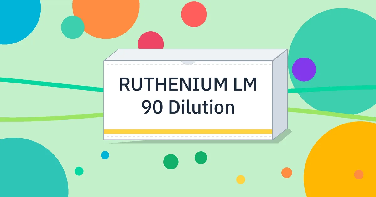 Symbolbild: Packung mit der Aufschrift RUTHENIUM LM 90 Dilution (PZN 13174428) – Verfügbarkeit und Bezug in Apotheken in Frankfurt am Main