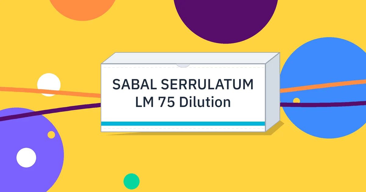 Symbolbild: Packung mit der Aufschrift SABAL SERRULATUM LM 75 Dilution (PZN 13175215) – Verfügbarkeit und Bezug in Apotheken in Frankfurt am Main