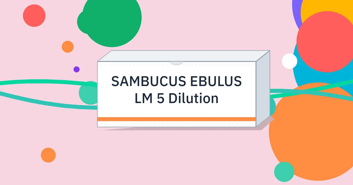 Symbolbild: Packung mit der Aufschrift SAMBUCUS EBULUS LM 5 Dilution (PZN 13180334) – Verfügbarkeit und Bezug in Apotheken in Frankfurt am Main