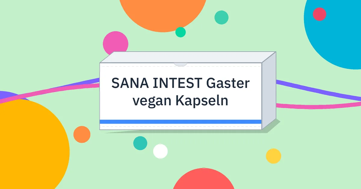 Symbolbild: Packung mit der Aufschrift SANA INTEST Gaster vegan Kapseln (PZN 18274146) – Verfügbarkeit und Bezug in Apotheken in Frankfurt am Main
