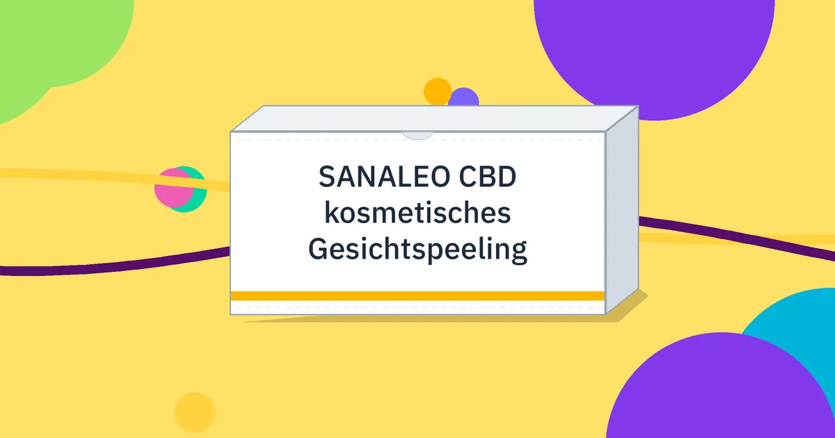 Symbolbild: Packung mit der Aufschrift SANALEO CBD kosmetisches Gesichtspeeling (PZN 18755058) – Verfügbarkeit und Bezug in Apotheken in Frankfurt am Main