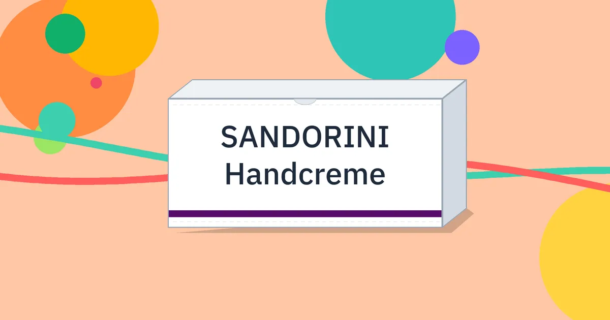 Symbolbild: Packung mit der Aufschrift SANDORINI Handcreme (PZN 06947924) – Verfügbarkeit und Bezug in Apotheken in Frankfurt am Main