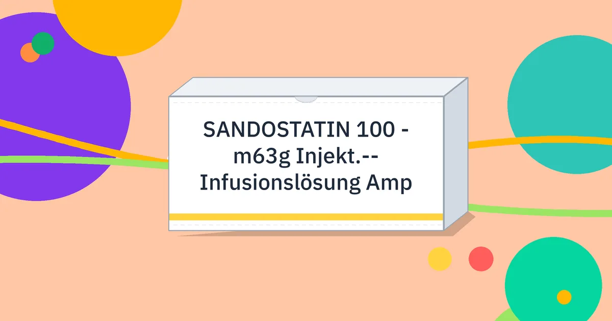 Symbolbild: Packung mit der Aufschrift SANDOSTATIN 100 -m63g Injekt.--Infusionslösung Amp (PZN 07134494) – Verfügbarkeit und Bezug in Apotheken in Frankfurt am Main