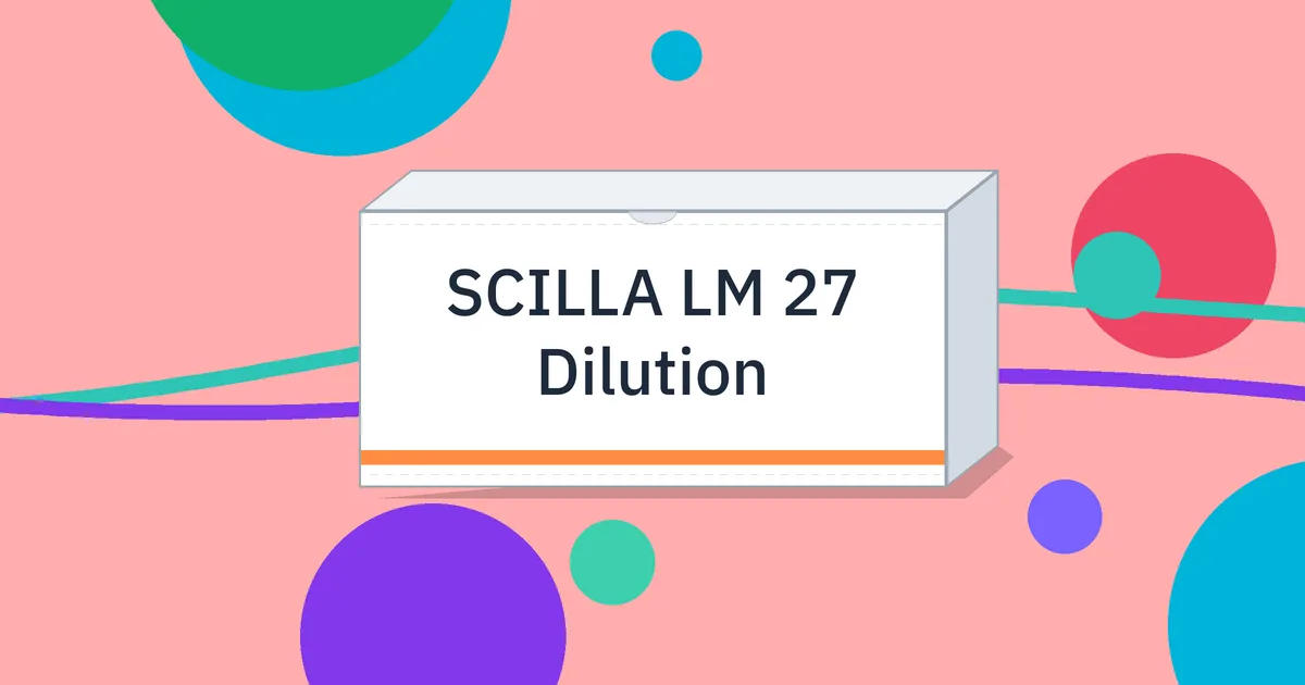 Symbolbild: Packung mit der Aufschrift SCILLA LM 27 Dilution (PZN 13184160) – Verfügbarkeit und Bezug in Apotheken in Frankfurt am Main
