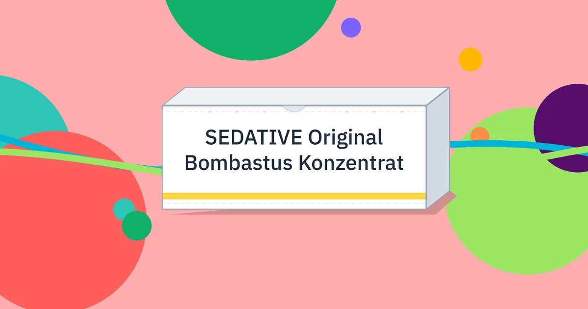 Symbolbild: Packung mit der Aufschrift SEDATIVE Original Bombastus Konzentrat (PZN 06926342) – Verfügbarkeit und Bezug in Apotheken in Frankfurt am Main