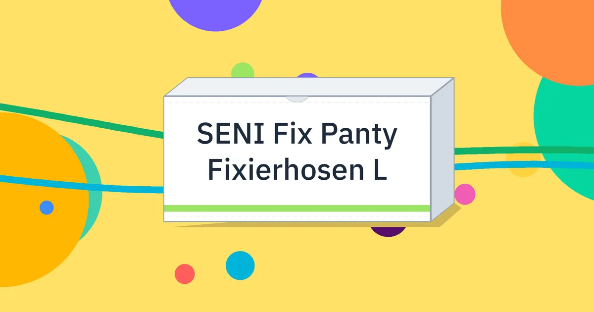 Symbolbild: Packung mit der Aufschrift SENI Fix Panty Fixierhosen L (PZN 10790865) – Verfügbarkeit und Bezug in Apotheken in Frankfurt am Main