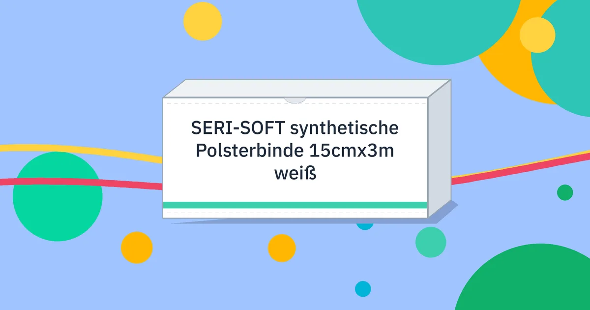 Symbolbild: Packung mit der Aufschrift SERI-SOFT synthetische Polsterbinde 15cmx3m weiß (PZN 19837195) – Verfügbarkeit und Bezug in Apotheken in Frankfurt am Main