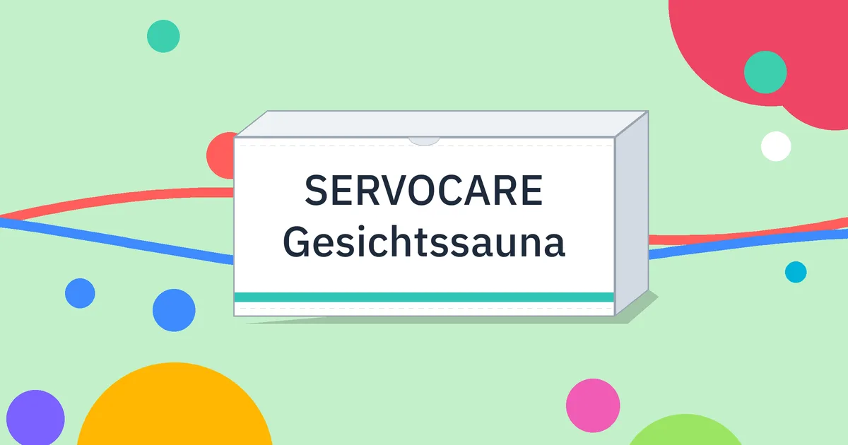 Symbolbild: Packung mit der Aufschrift SERVOCARE Gesichtssauna (PZN 19237199) – Verfügbarkeit und Bezug in Apotheken in Frankfurt am Main