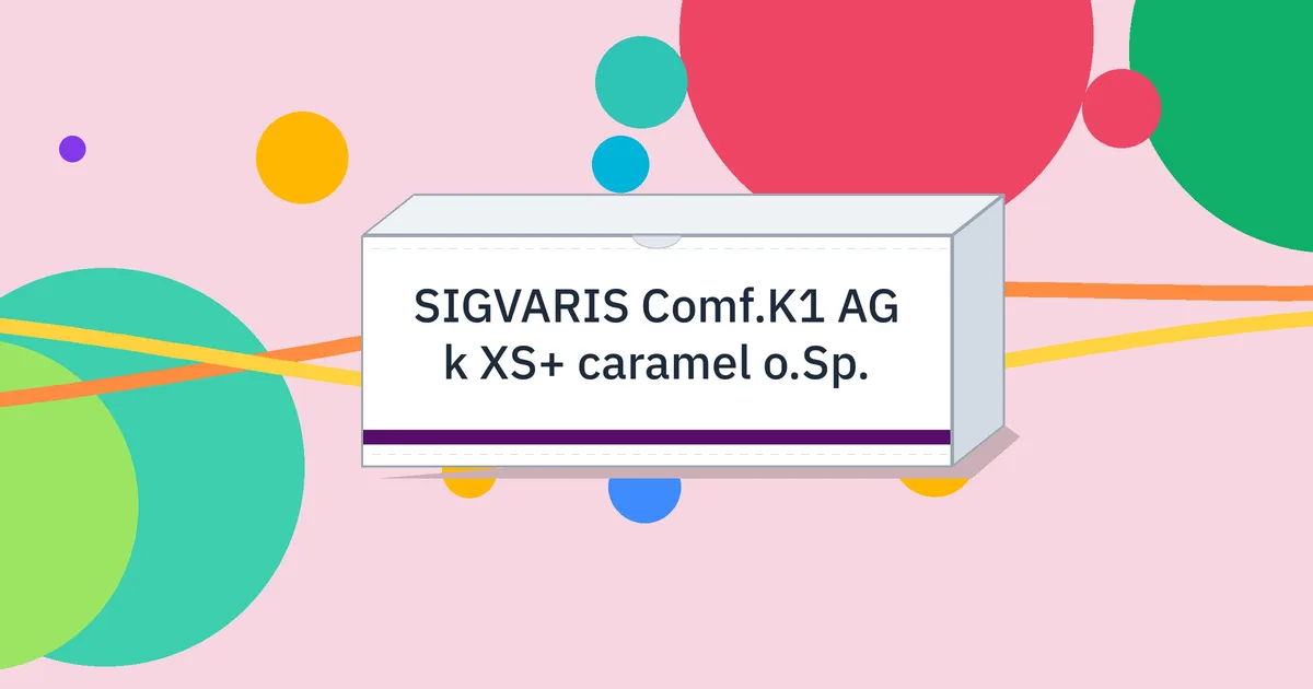 Symbolbild: Packung mit der Aufschrift SIGVARIS Comf.K1 AG k XS+ caramel o.Sp. (PZN 17042439) – Verfügbarkeit und Bezug in Apotheken in Frankfurt am Main