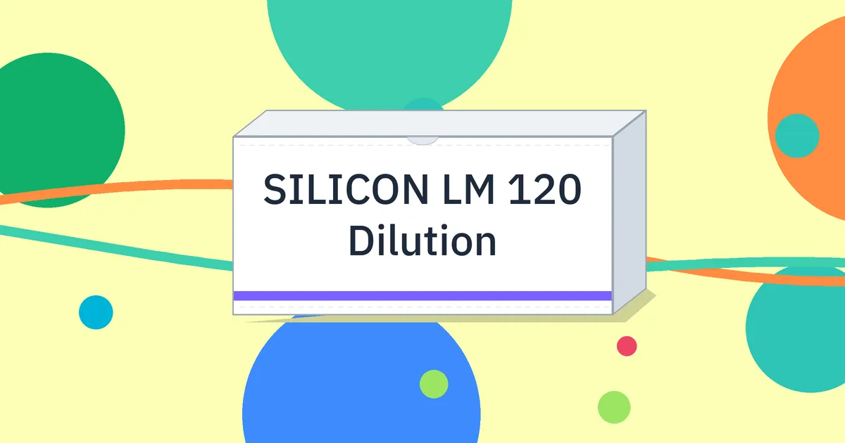 Symbolbild: Packung mit der Aufschrift SILICON LM 120 Dilution (PZN 13678755) – Verfügbarkeit und Bezug in Apotheken in Frankfurt am Main