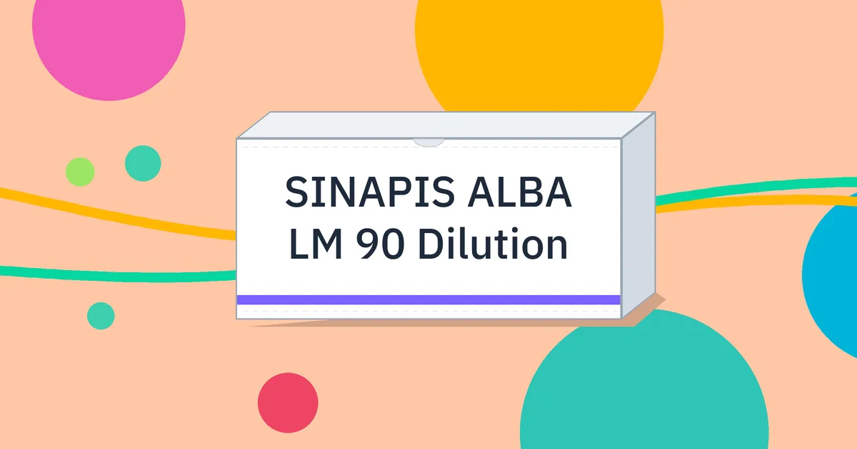 Symbolbild: Packung mit der Aufschrift SINAPIS ALBA LM 90 Dilution (PZN 13190893) – Verfügbarkeit und Bezug in Apotheken in Frankfurt am Main