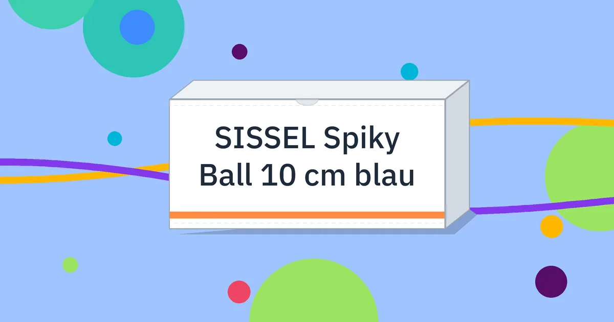 Symbolbild: Packung mit der Aufschrift SISSEL Spiky Ball 10 cm blau (PZN 01051407) – Verfügbarkeit und Bezug in Apotheken in Frankfurt am Main