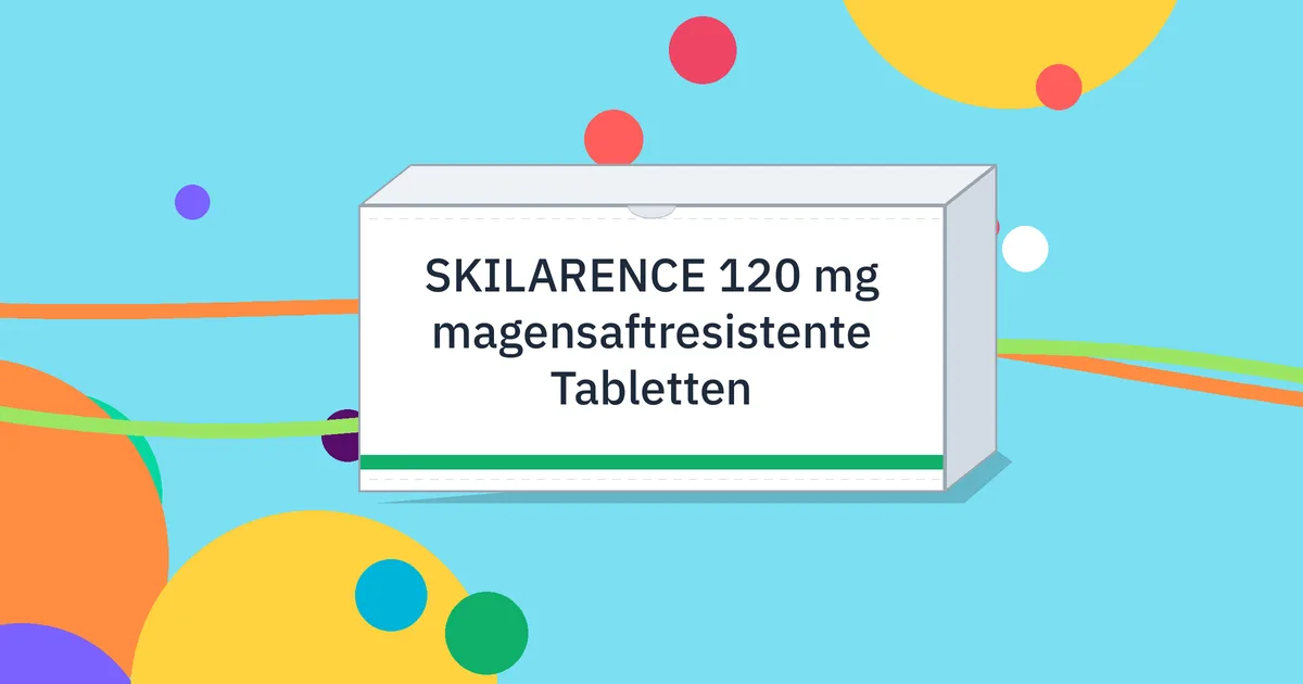 Symbolbild: Packung mit der Aufschrift SKILARENCE 120 mg magensaftresistente Tabletten (PZN 05025766) – Verfügbarkeit und Bezug in Apotheken in Frankfurt am Main
