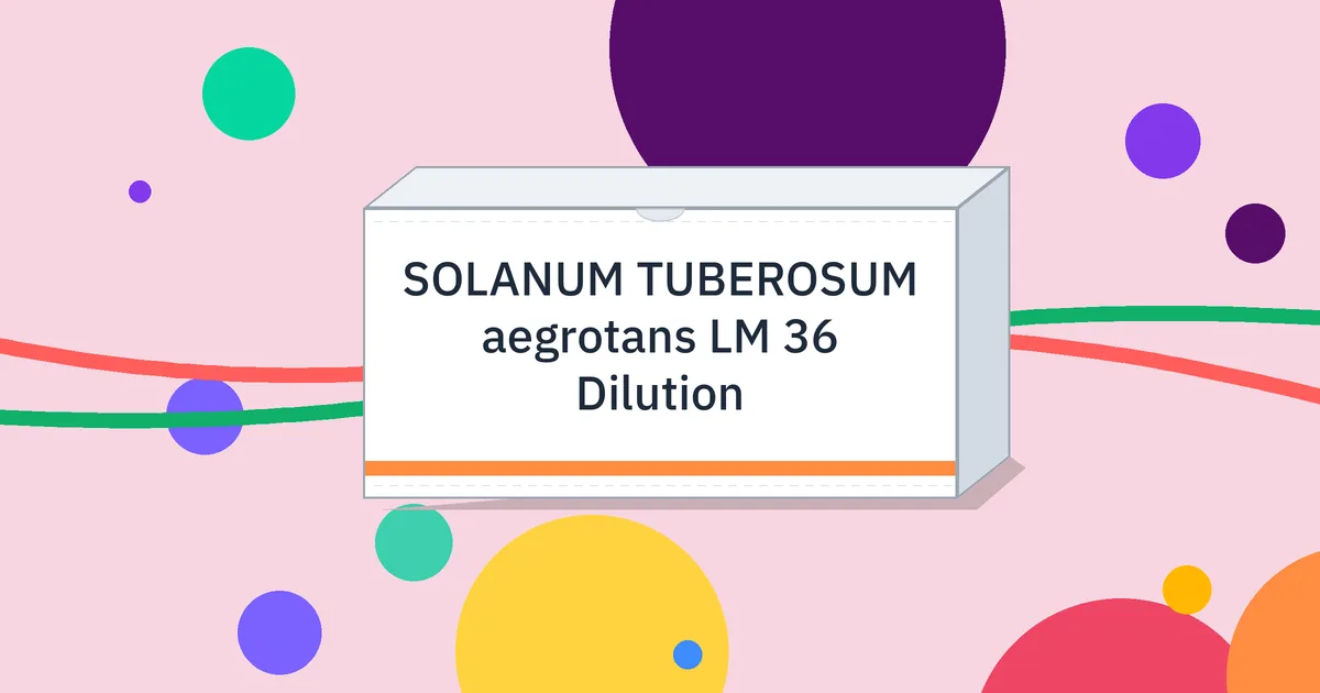 Symbolbild: Packung mit der Aufschrift SOLANUM TUBEROSUM aegrotans LM 36 Dilution (PZN 13194069) – Verfügbarkeit und Bezug in Apotheken in Frankfurt am Main