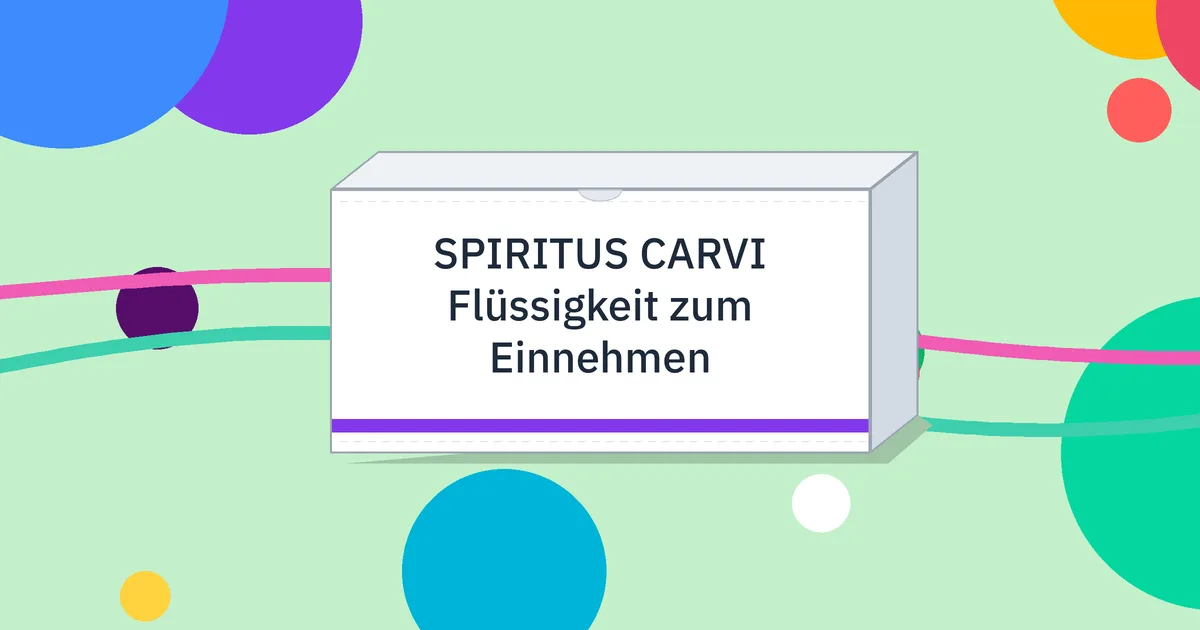 Symbolbild: Packung mit der Aufschrift SPIRITUS CARVI Flüssigkeit zum Einnehmen (PZN 15401615) – Verfügbarkeit und Bezug in Apotheken in Frankfurt am Main