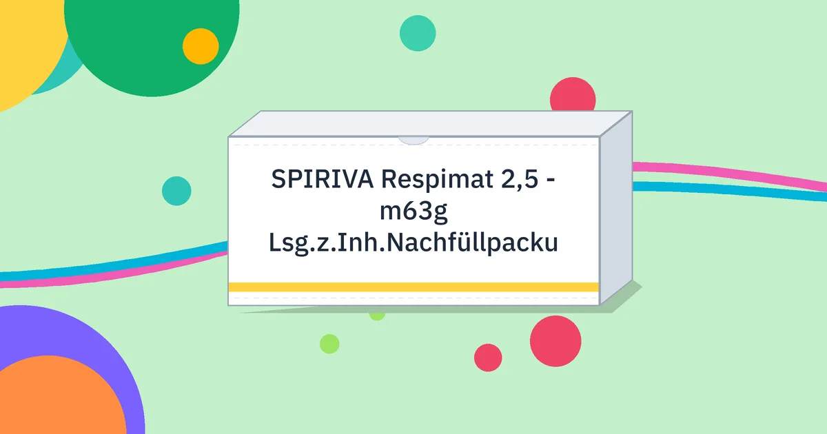 Symbolbild: Packung mit der Aufschrift SPIRIVA Respimat 2,5 -m63g Lsg.z.Inh.Nachfüllpacku (PZN 16943086) – Verfügbarkeit und Bezug in Apotheken in Frankfurt am Main