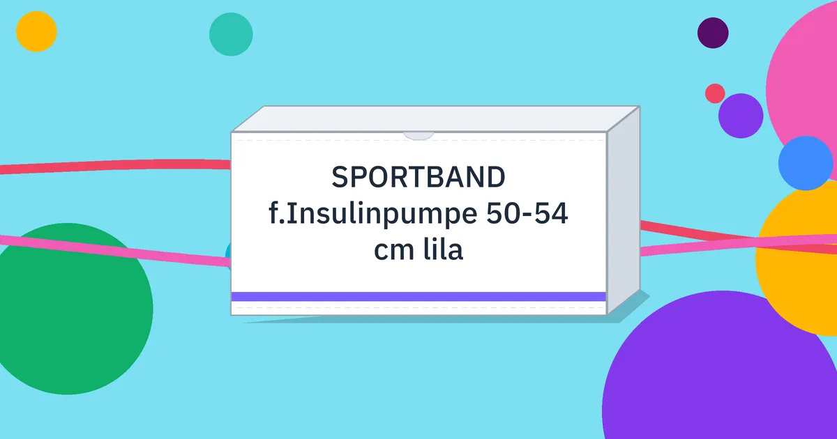 Symbolbild: Packung mit der Aufschrift SPORTBAND f.Insulinpumpe 50-54 cm lila (PZN 11552748) – Verfügbarkeit und Bezug in Apotheken in Frankfurt am Main