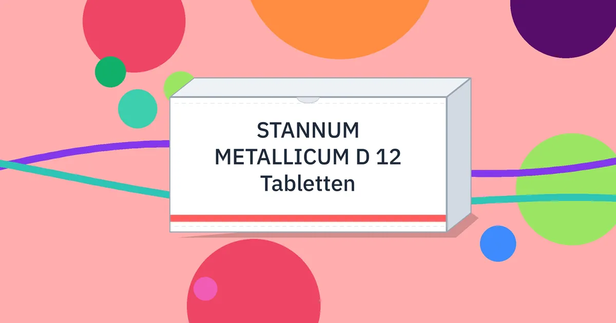 Symbolbild: Packung mit der Aufschrift STANNUM METALLICUM D 12 Tabletten (PZN 02123333) – Verfügbarkeit und Bezug in Apotheken in Frankfurt am Main