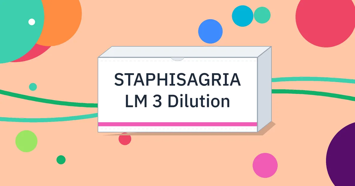 Symbolbild: Packung mit der Aufschrift STAPHISAGRIA LM 3 Dilution (PZN 13199523) – Verfügbarkeit und Bezug in Apotheken in Frankfurt am Main