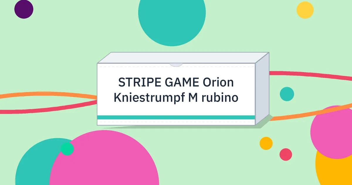 Symbolbild: Packung mit der Aufschrift STRIPE GAME Orion Kniestrumpf M rubino (PZN 20209676) – Verfügbarkeit und Bezug in Apotheken in Frankfurt am Main