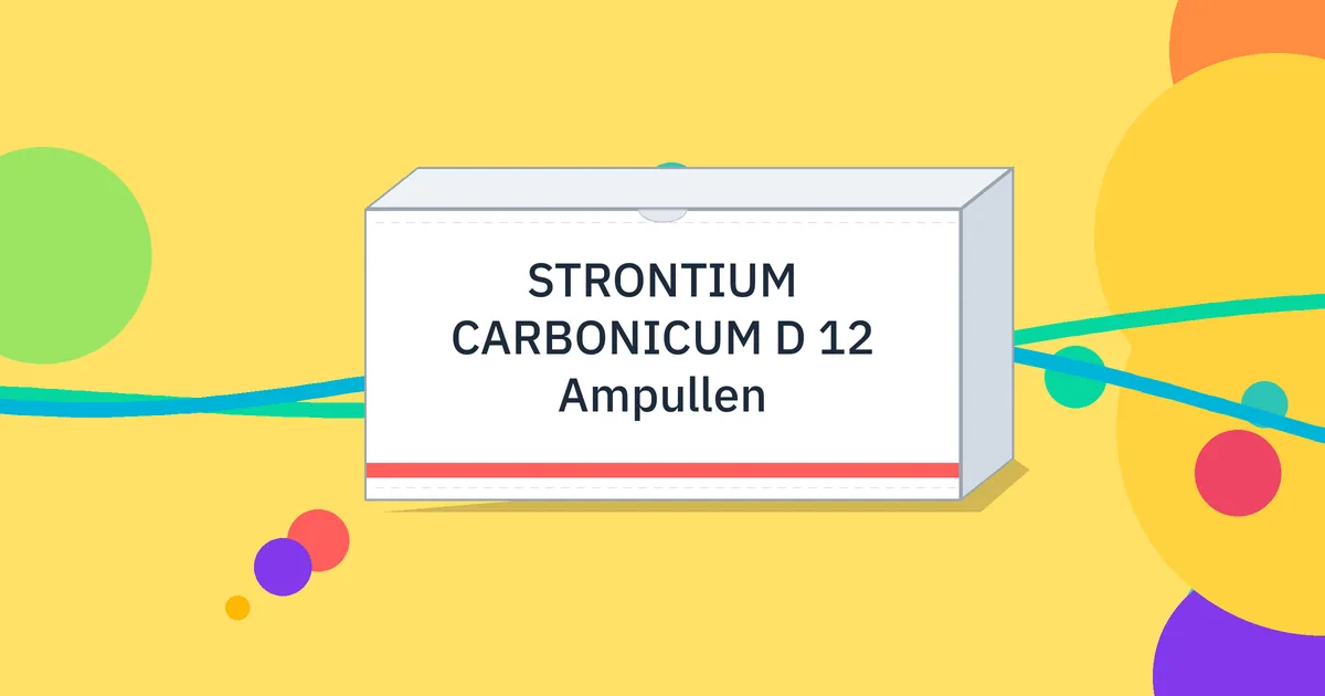 Symbolbild: Packung mit der Aufschrift STRONTIUM CARBONICUM D 12 Ampullen (PZN 11708400) – Verfügbarkeit und Bezug in Apotheken in Frankfurt am Main