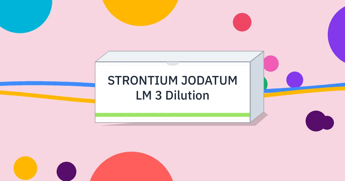 Symbolbild: Packung mit der Aufschrift STRONTIUM JODATUM LM 3 Dilution (PZN 13203880) – Verfügbarkeit und Bezug in Apotheken in Frankfurt am Main