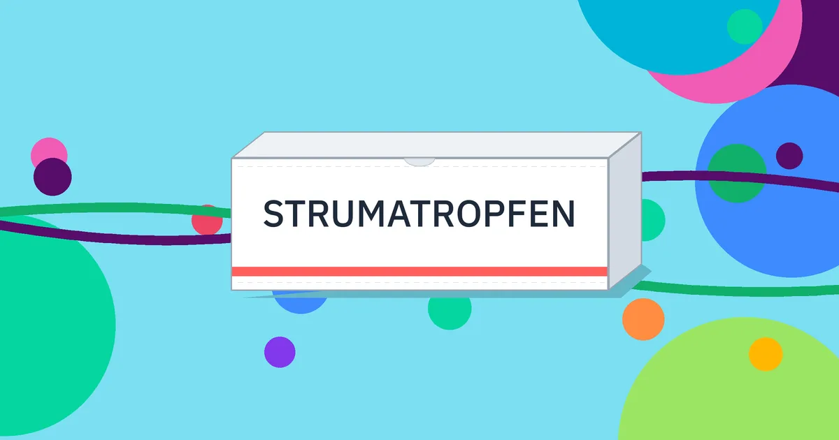 Symbolbild: Packung mit der Aufschrift STRUMATROPFEN (PZN 00981593) – Verfügbarkeit und Bezug in Apotheken in Frankfurt am Main