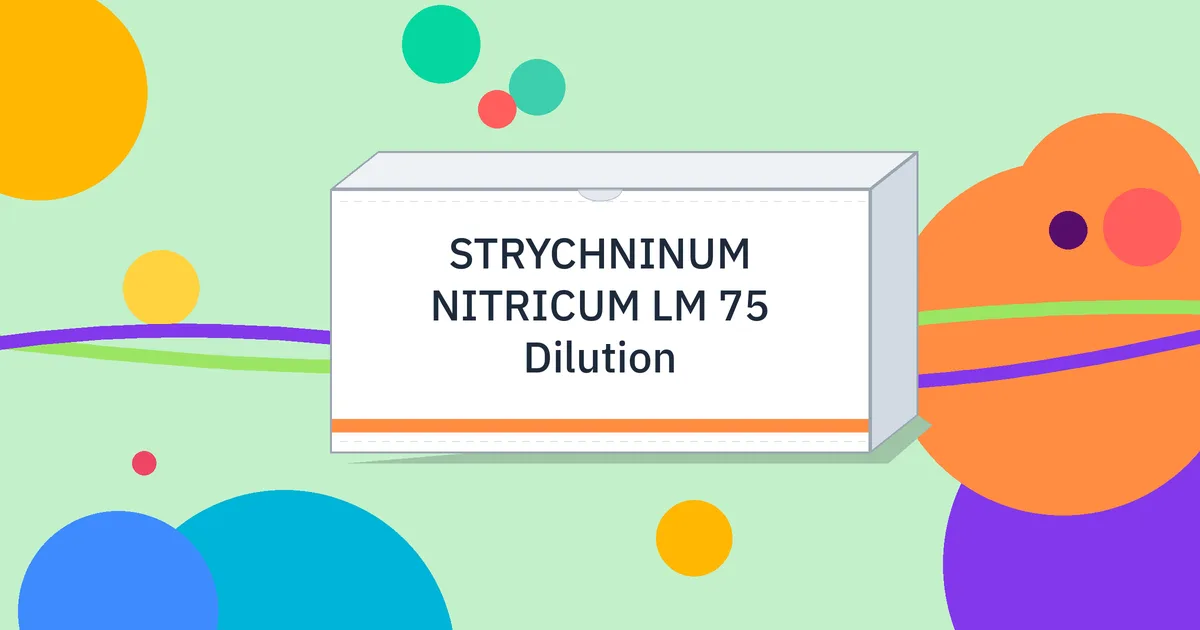 Symbolbild: Packung mit der Aufschrift STRYCHNINUM NITRICUM LM 75 Dilution (PZN 13206996) – Verfügbarkeit und Bezug in Apotheken in Frankfurt am Main