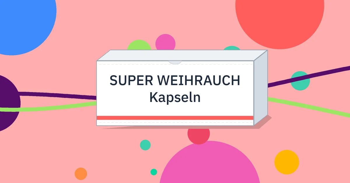 Symbolbild: Packung mit der Aufschrift SUPER WEIHRAUCH Kapseln (PZN 12512277) – Verfügbarkeit und Bezug in Apotheken in Frankfurt am Main