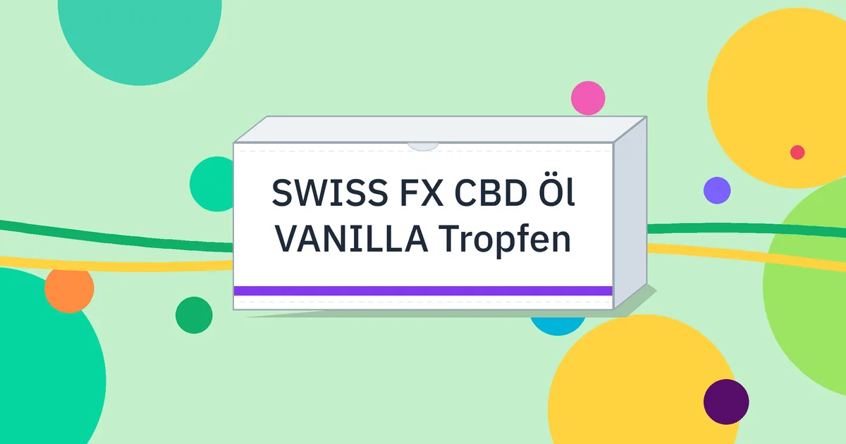 Symbolbild: Packung mit der Aufschrift SWISS FX CBD Öl VANILLA Tropfen (PZN 18799251) – Verfügbarkeit und Bezug in Apotheken in Frankfurt am Main