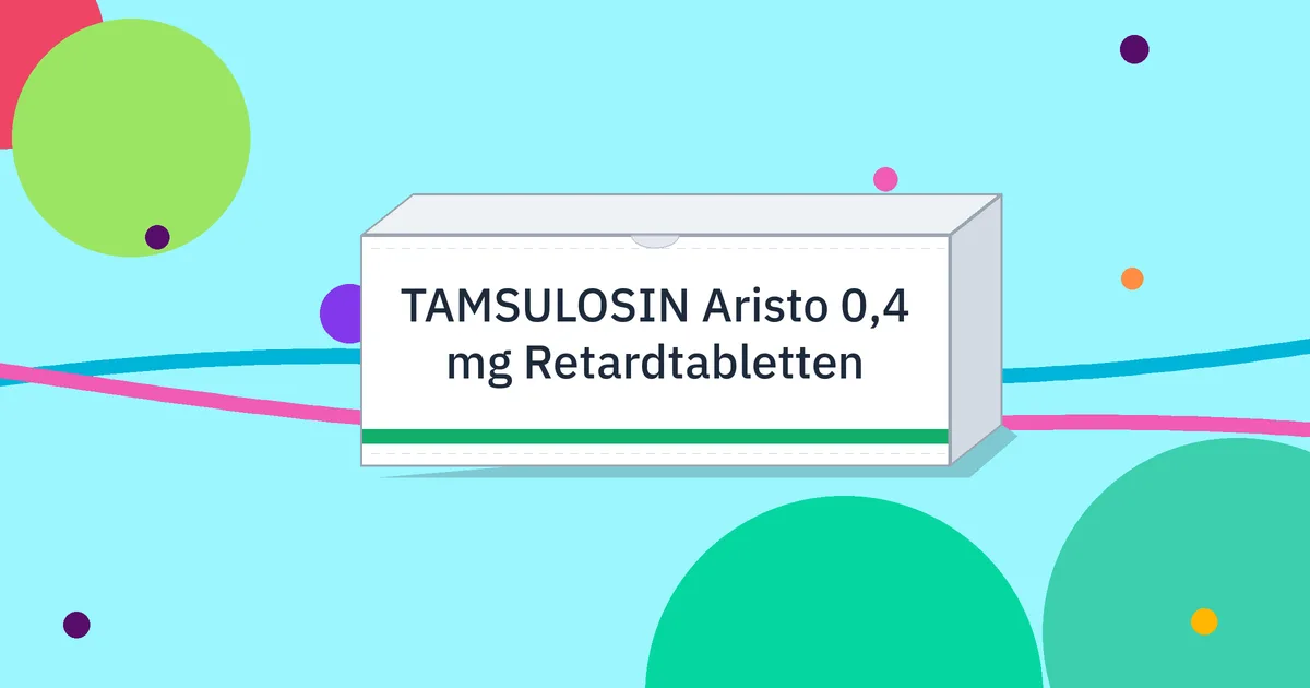 Symbolbild: Packung mit der Aufschrift TAMSULOSIN Aristo 0,4 mg Retardtabletten (PZN 09205560) – Verfügbarkeit und Bezug in Apotheken in Frankfurt am Main