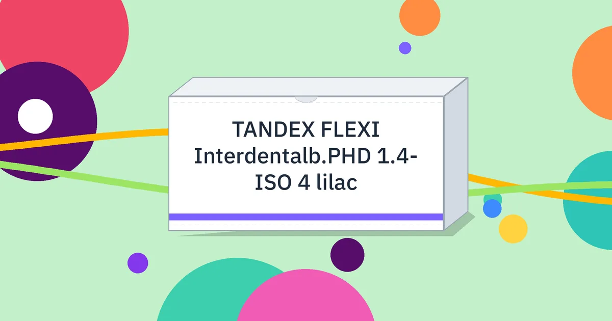 Symbolbild: Packung mit der Aufschrift TANDEX FLEXI Interdentalb.PHD 1.4-ISO 4 lilac (PZN 16855459) – Verfügbarkeit und Bezug in Apotheken in Frankfurt am Main