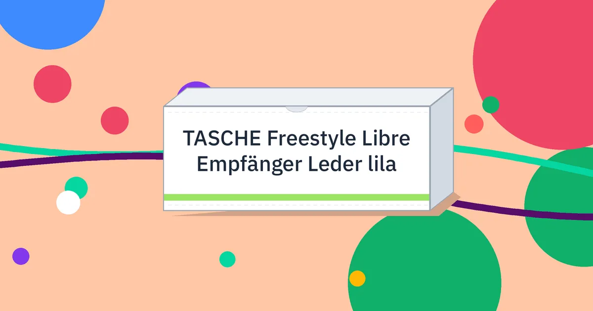 Symbolbild: Packung mit der Aufschrift TASCHE Freestyle Libre Empfänger Leder lila (PZN 15391093) – Verfügbarkeit und Bezug in Apotheken in Frankfurt am Main